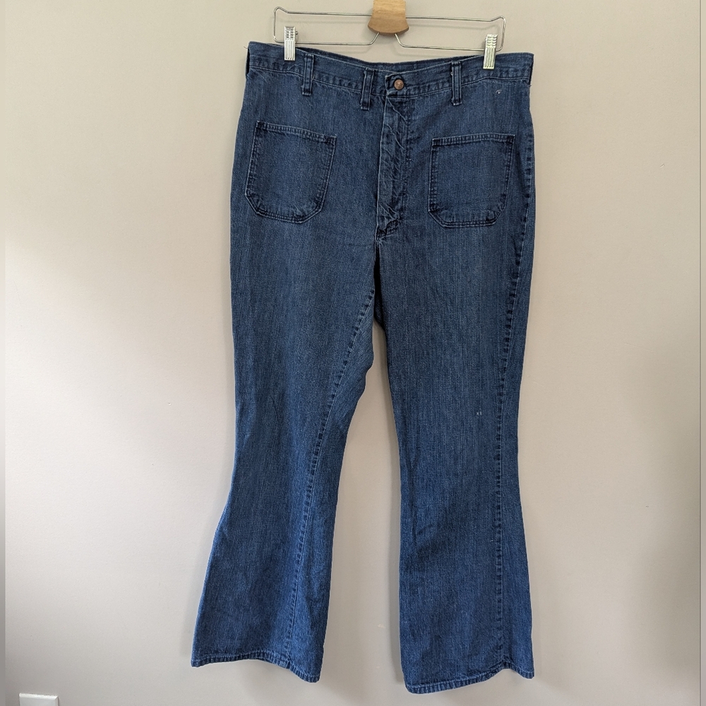 Vintage 70s Wrangler High Rise Wide Leg Bell Bottom F… - Gem